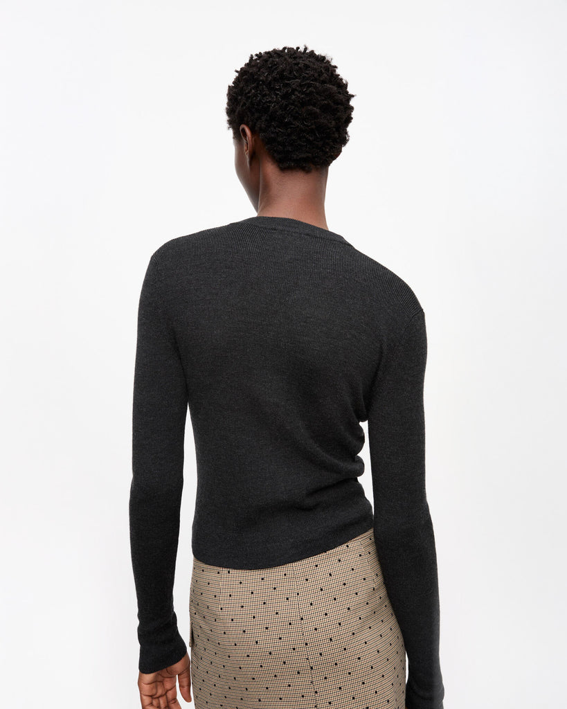 Merino Ribbed Cardigan | GANNI | WORKSHOP