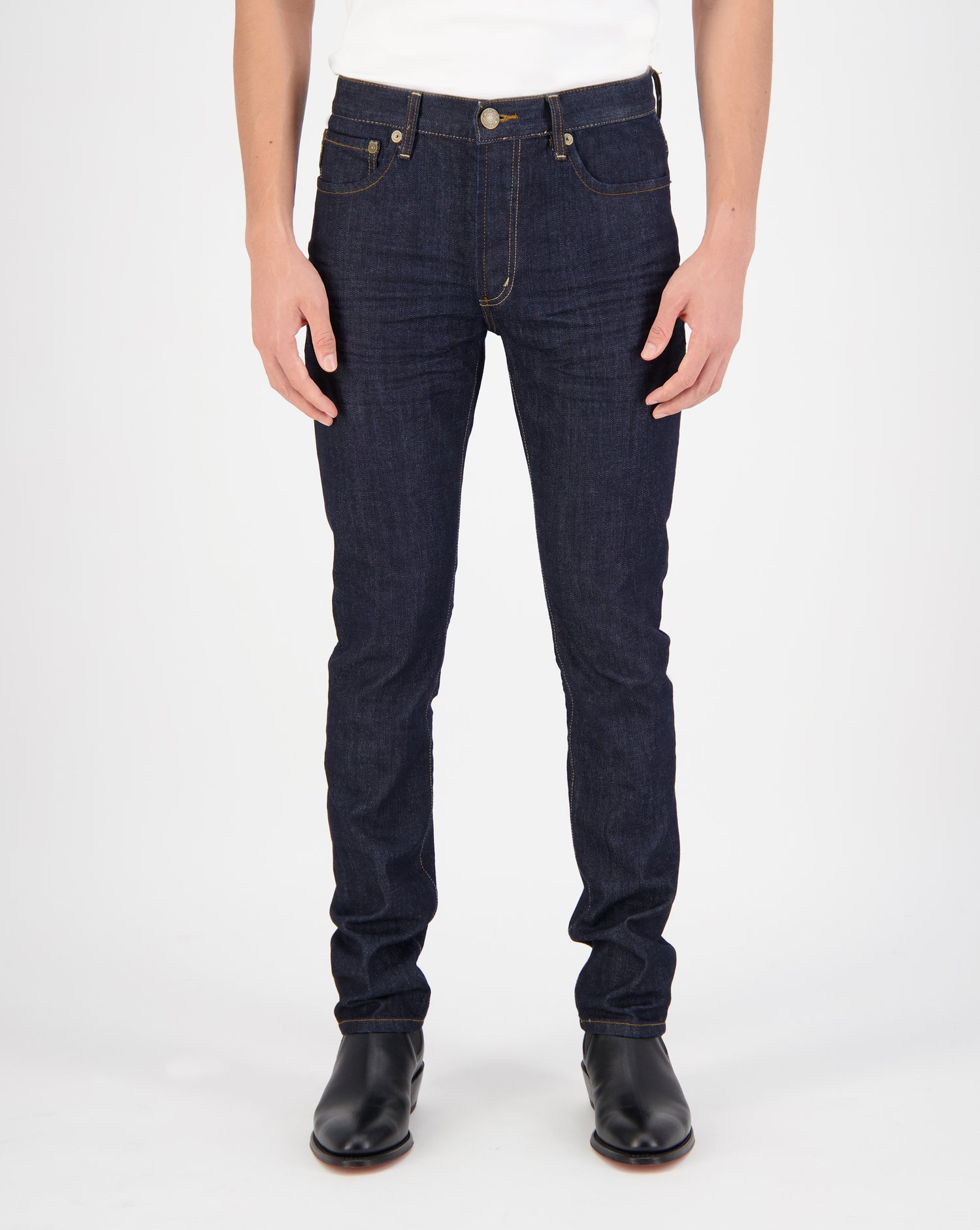 Slim Fit Stretch (Dark Whisker) | Workshop Denim Mens | WORKSHOP